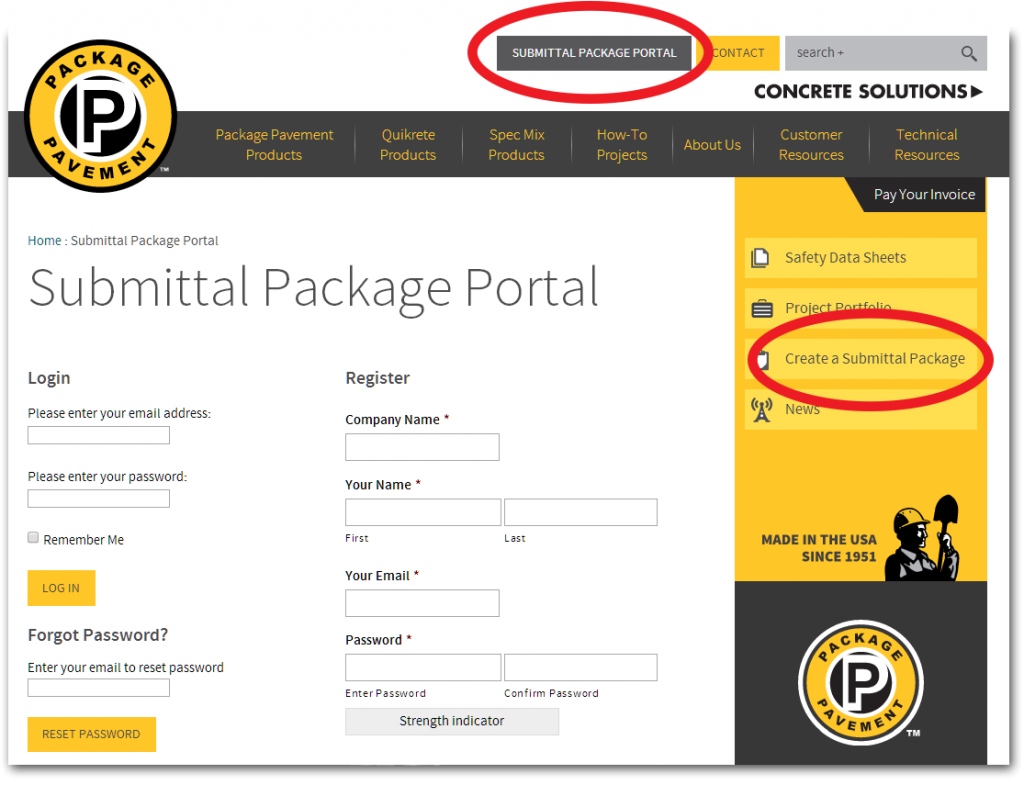Submittal Package Program - Register Today - Package Pavement