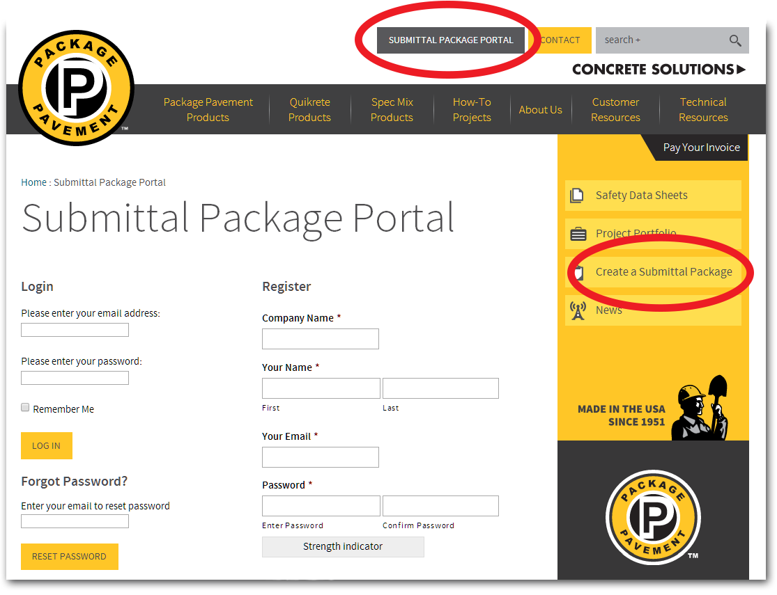 Submittal Package Program - Register Today - Package Pavement